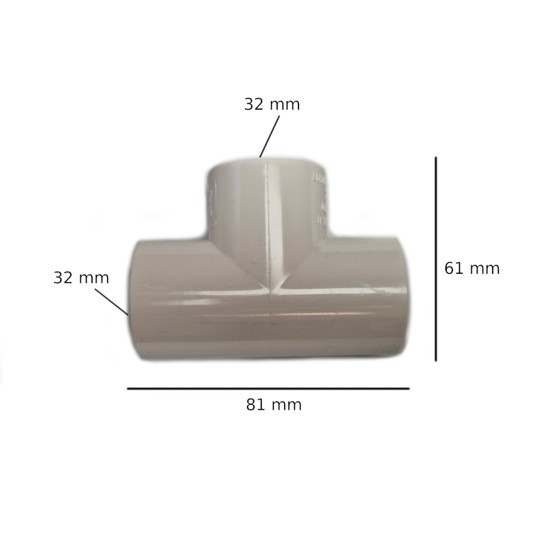 PVC t-koppling 32 mm - Pool & Fritid