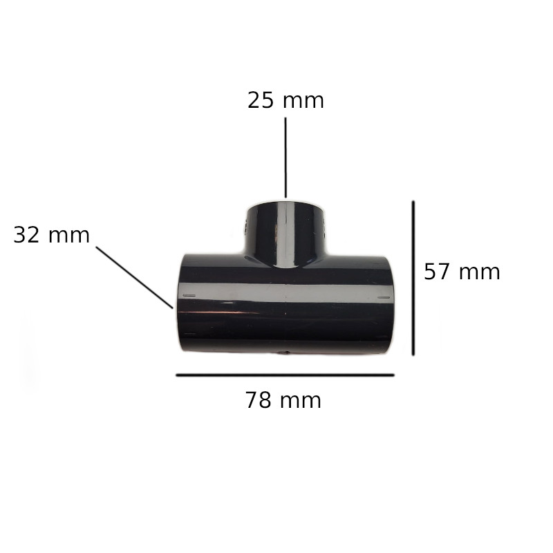 PVC T-koppling 32 x 25 x 32 mm | Snabba leveranser